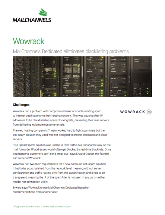 Wowrack Case Study | MailChannels
